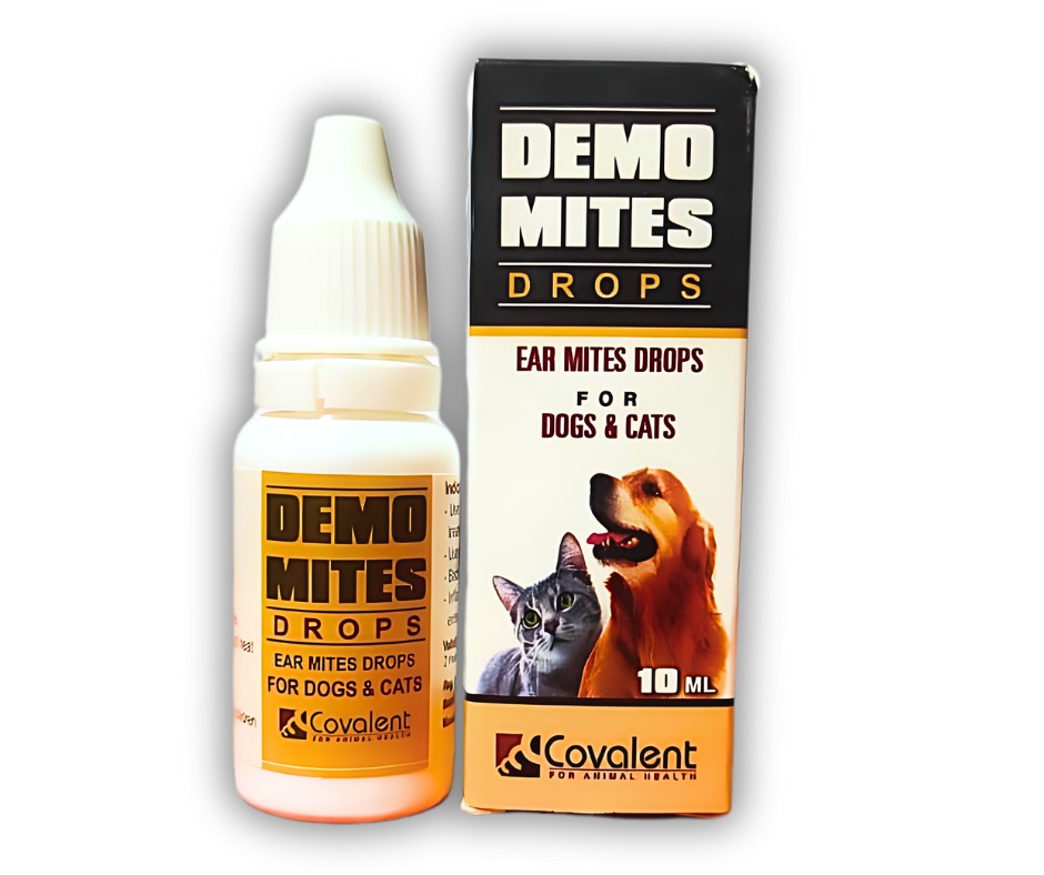 Demomites Ear Mites Drops For Dogs & Cats 10 ml | Animal Health Egypt