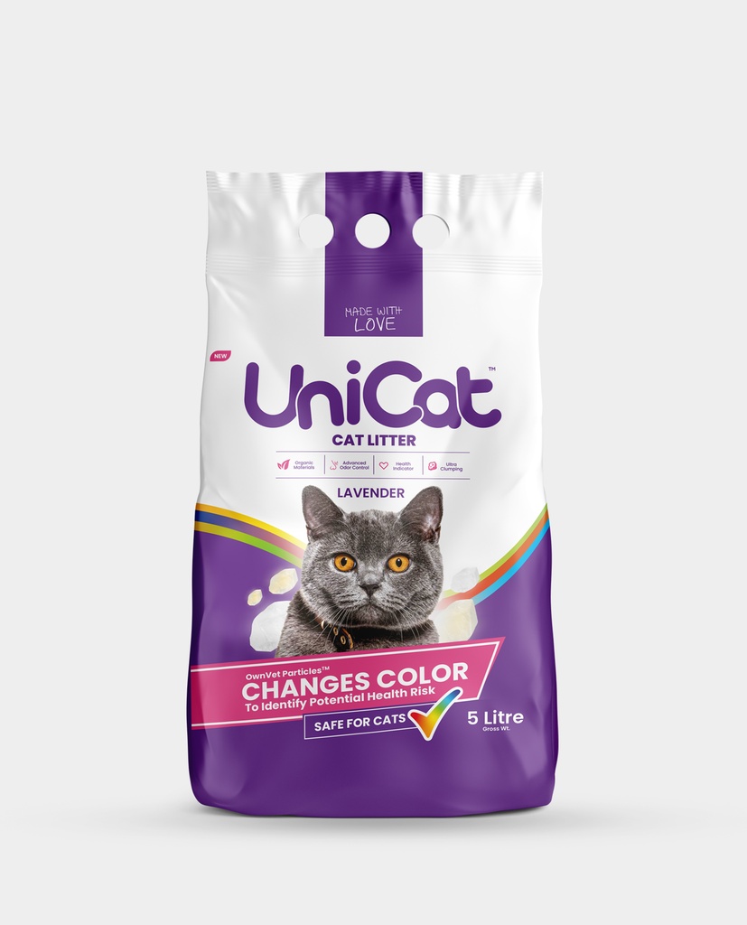 Unicat Cat litter With health indicator 5 Liter – Lavender | Animal ...